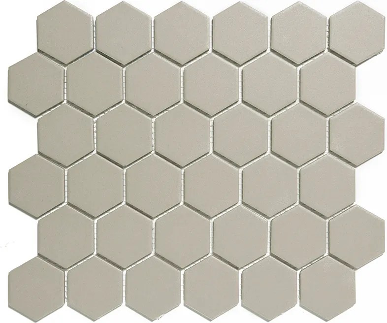 FIN Keramická mozaika šedá Mozaika HEX 5 Grey 5,1x5,9 (28,1x32,5) cm - LOH1029