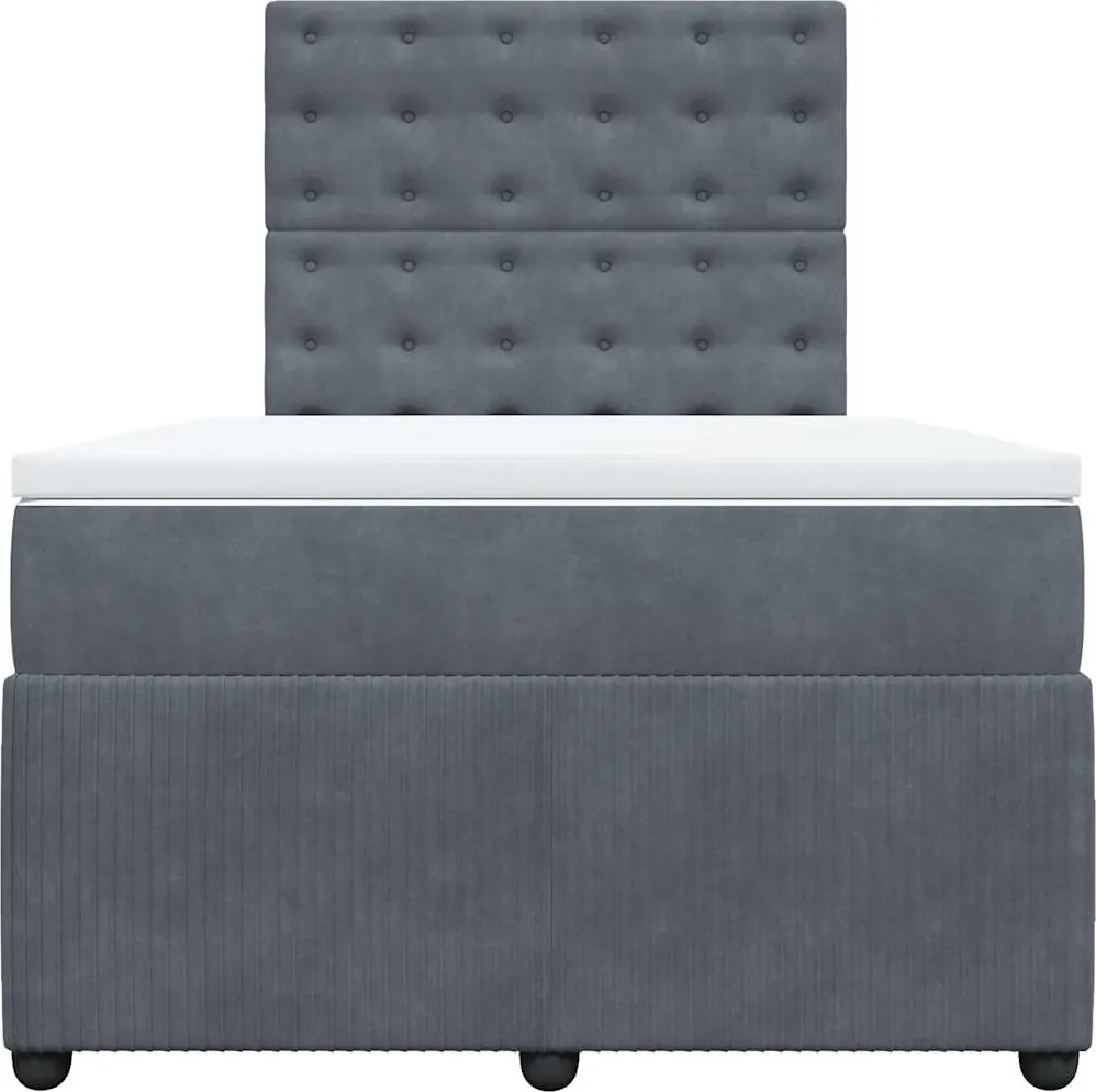 Box spring postel s matrací tmavě šedý 120x190 cm samet 3294599
