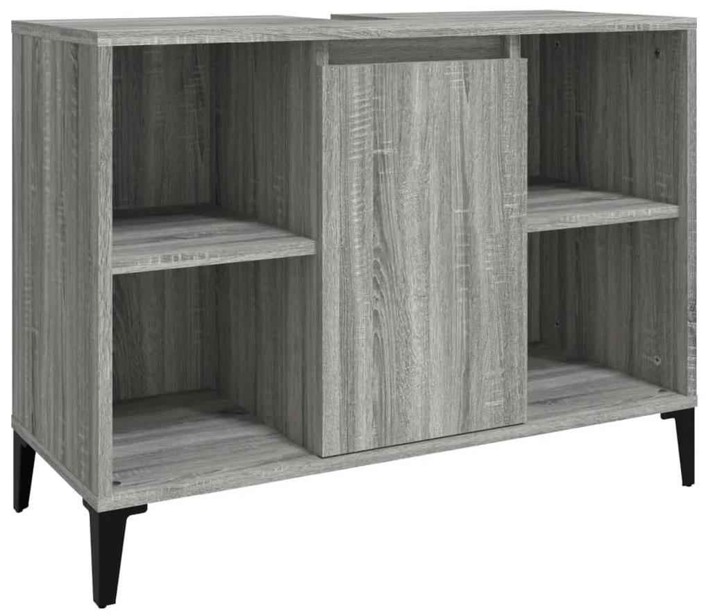 3dílný set koupelnového nábytku šedý sonoma kompozitní dřevo,  3185627
