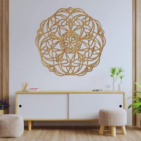 Elegantní dřevěná nástěnná dekorace mandala Mollis | SENTOP HDF0250