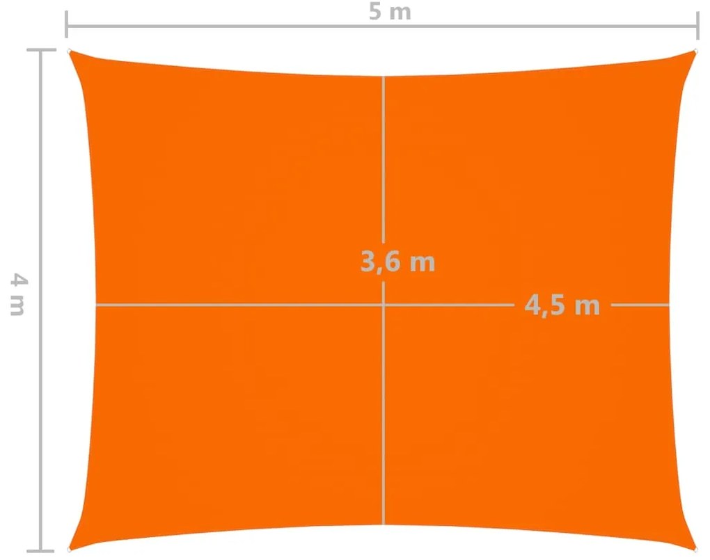 vidaXL Marketos Stínící plachta oxfordská látka obdélníková 4 x 5 m oranžová