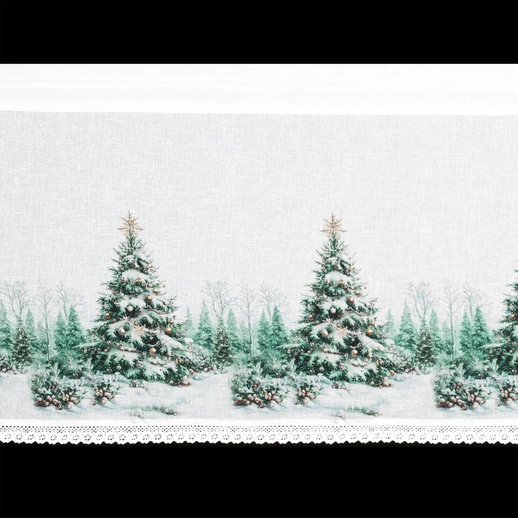 KRÁTKÁ VÁNOČNÍ ZÁCLONA NA PÁSCE XMAS9 150X60 CM VZOROVANÁ