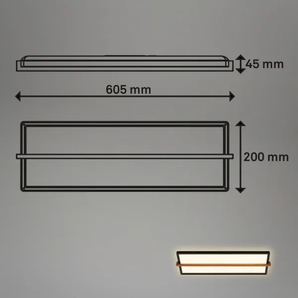 Briloner 3846015 - LED Stropní svítidlo LED/22W/230V 60,5x20 cm