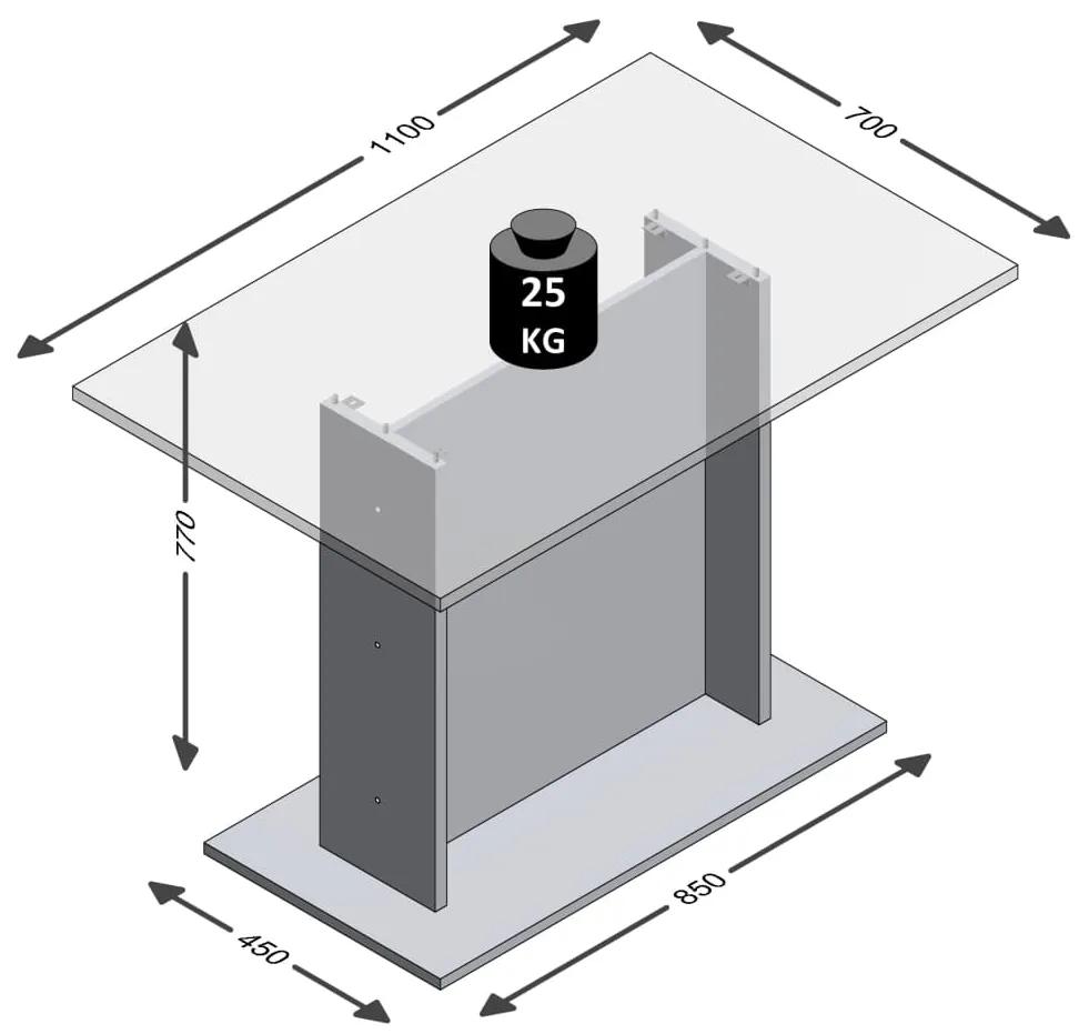 FMD Jídelní stůl 110 cm betonově šedý - Default Title