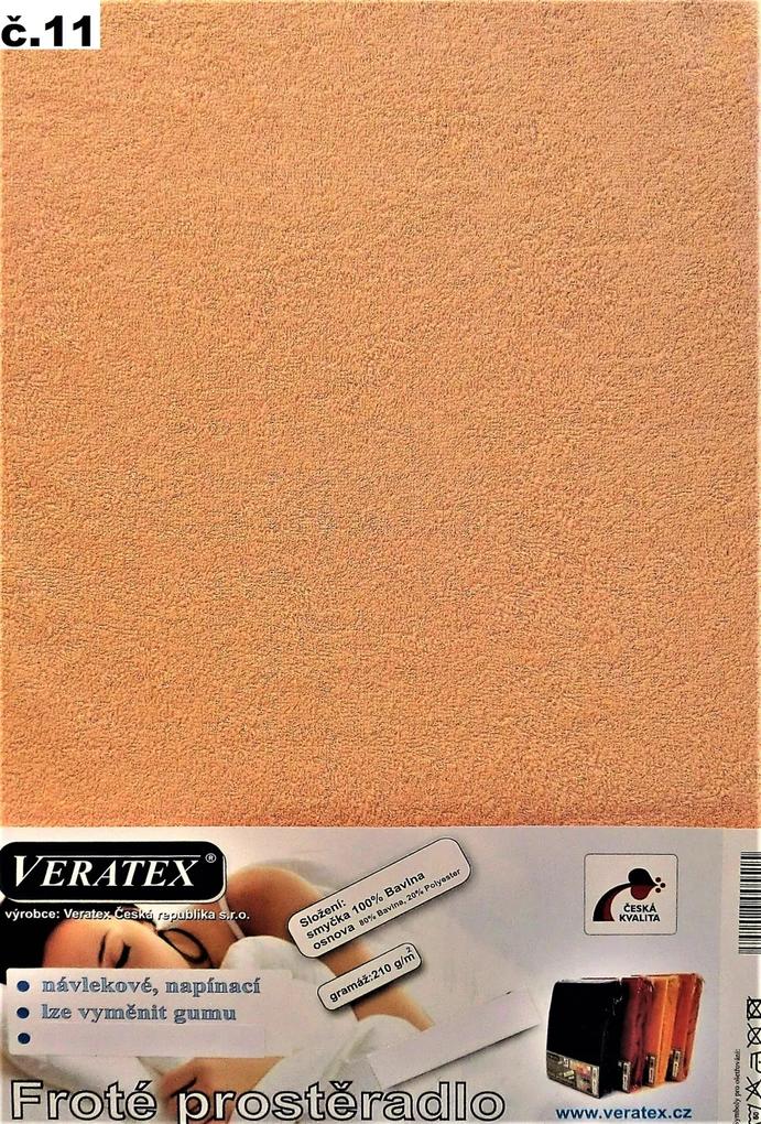 Veratex Froté prostěradlo 160x220/16 cm (č.11-lososová) 160 x 220 cm Froté