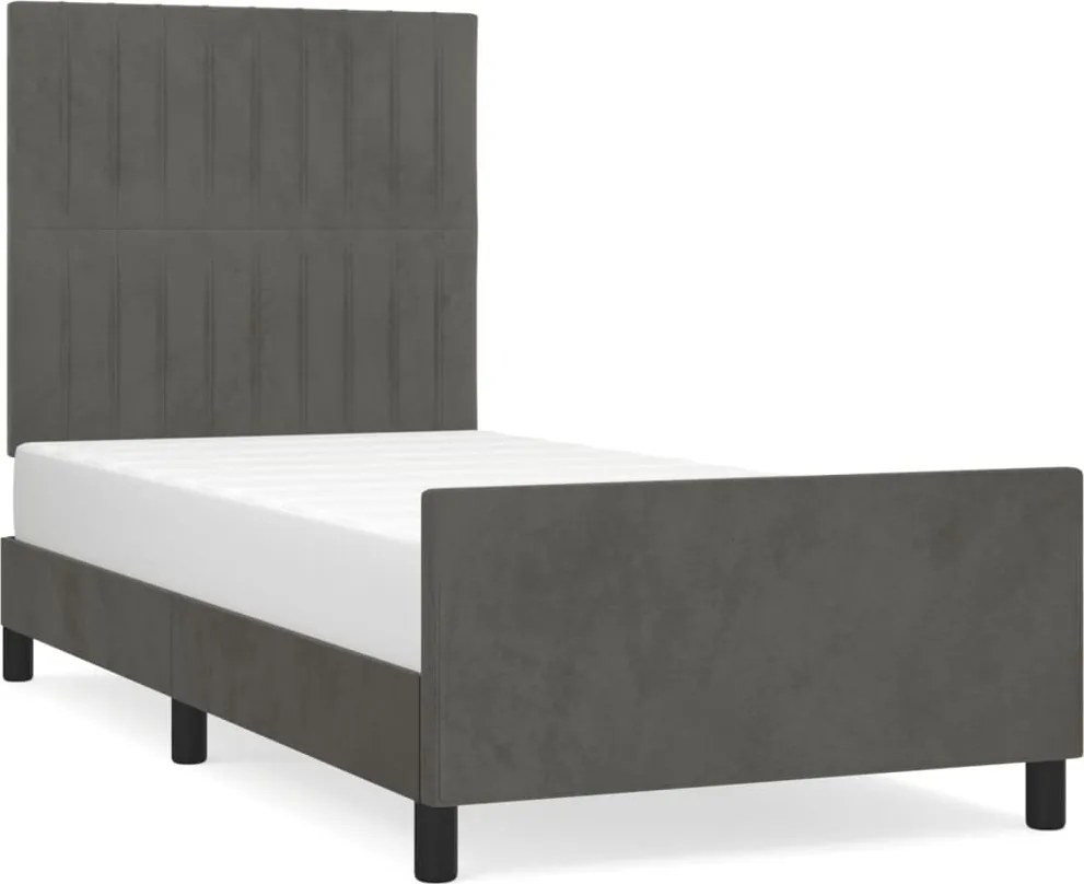 vidaXL Rám postele bez matrace 90 x 200 cm samet [3125856] Barva: světle šedá