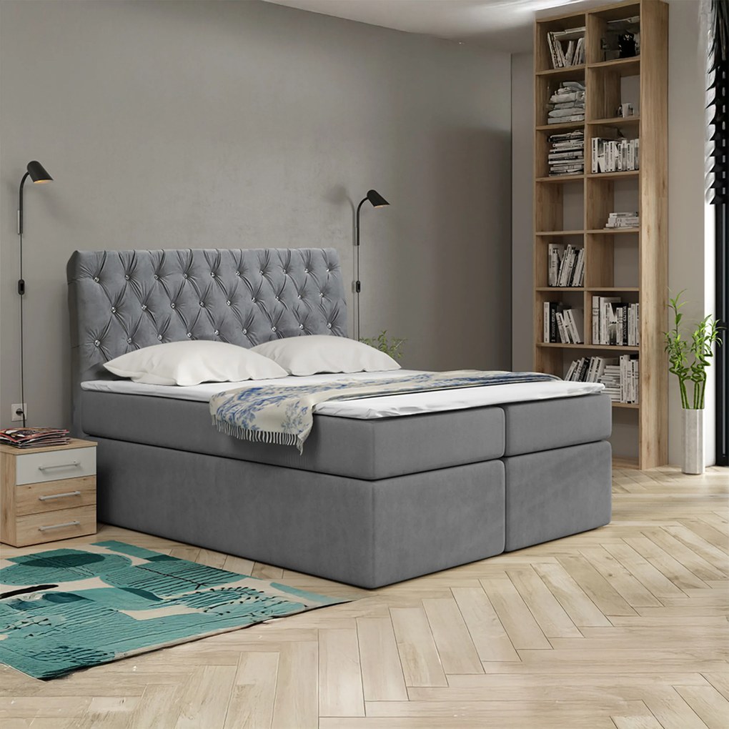 Eka Kontinentální čalouněná postel Luxurious - Cassablanca (120x200 cm) Barva látky Trinity: Zelená (Trinity 2312)
