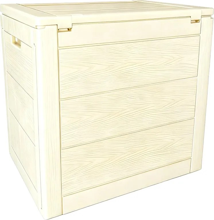 Zahradní úložný box LETA — 56x43x53 cm, plast, béžová