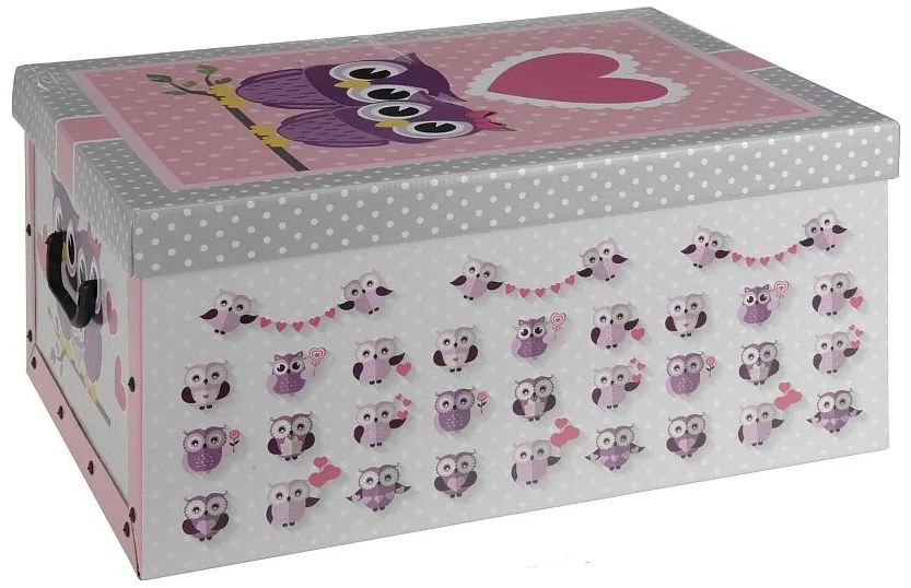 EXCELLENT Úložný box dekorativní sovy růžový KO-M30500360ruzo