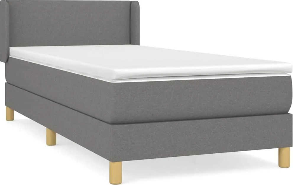 Box spring postel s matrací tmavě šedá 100 x 200 cm textil 3130090