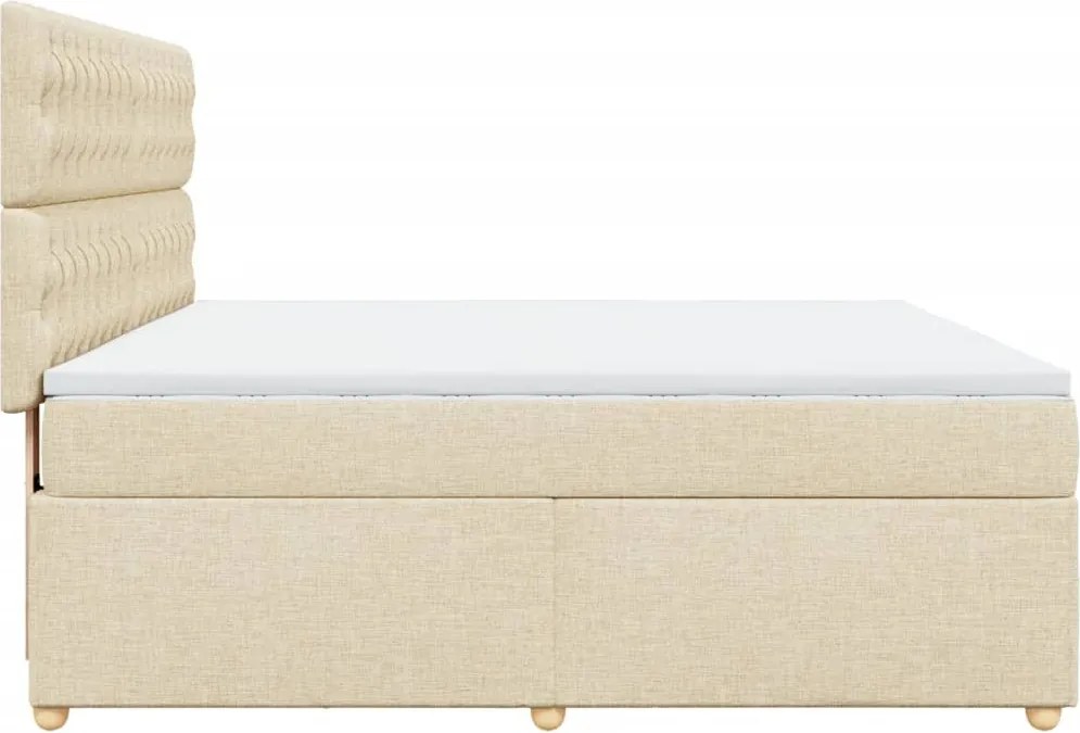 Box spring postel s matrací krémová 180x200 cm textil 3293671