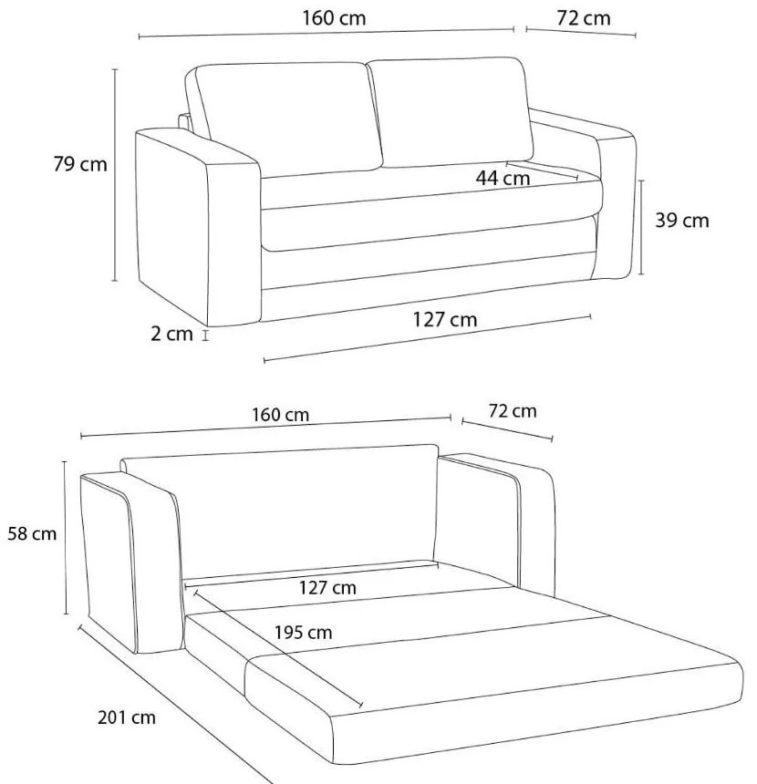 Zelená rozkládací pohovka 160 cm Come – Bobochic Paris
