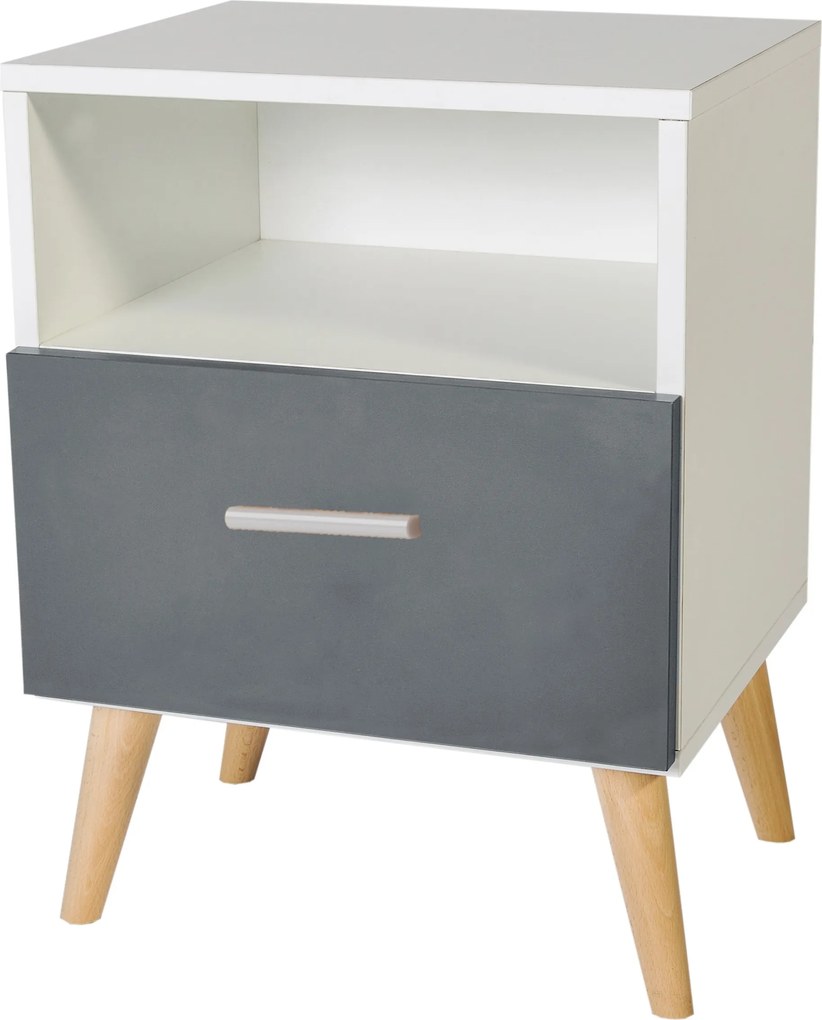 ADRK Furniture Noční stolek se zásuvkou LOGAN NS-Log-W+GR-L013