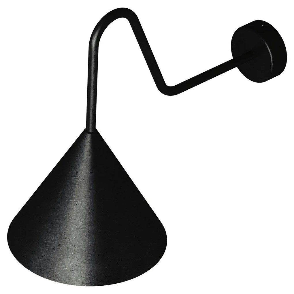 Il Fanale Cone, nástěnné kovové svítidlo v úpravě grafene, 1xE14 max 10W, prům. 21cm, výška 33cm