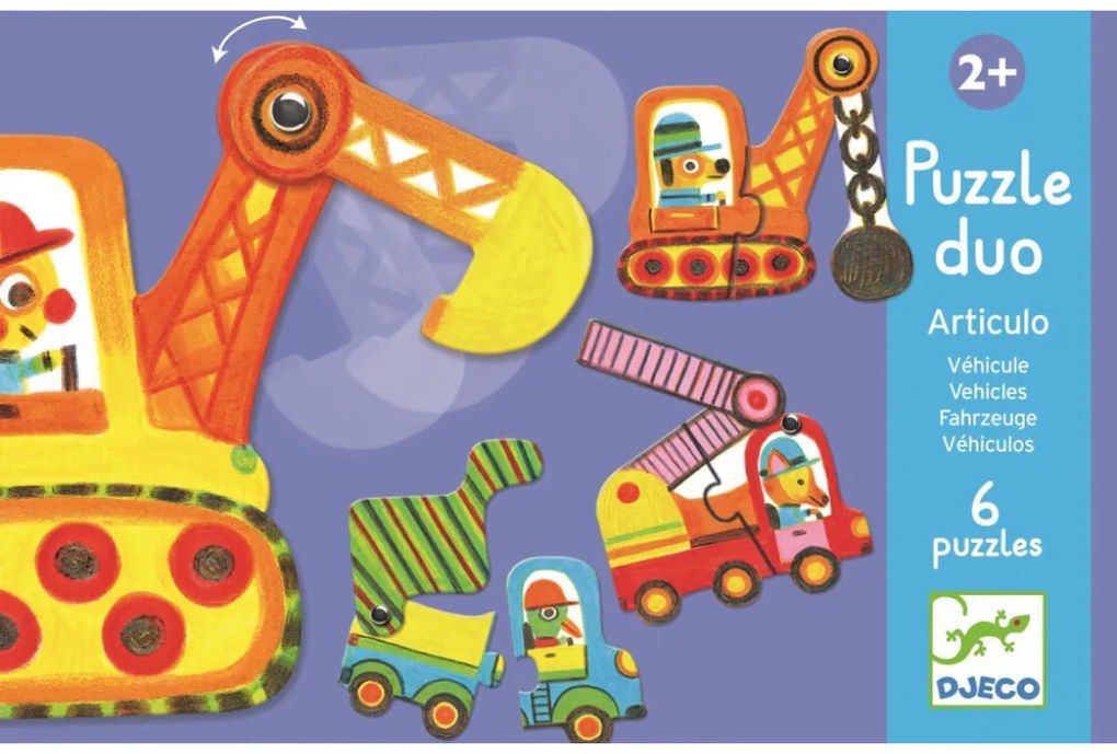 DJECO Duo Puzzle Autíčka v pohybu 2+