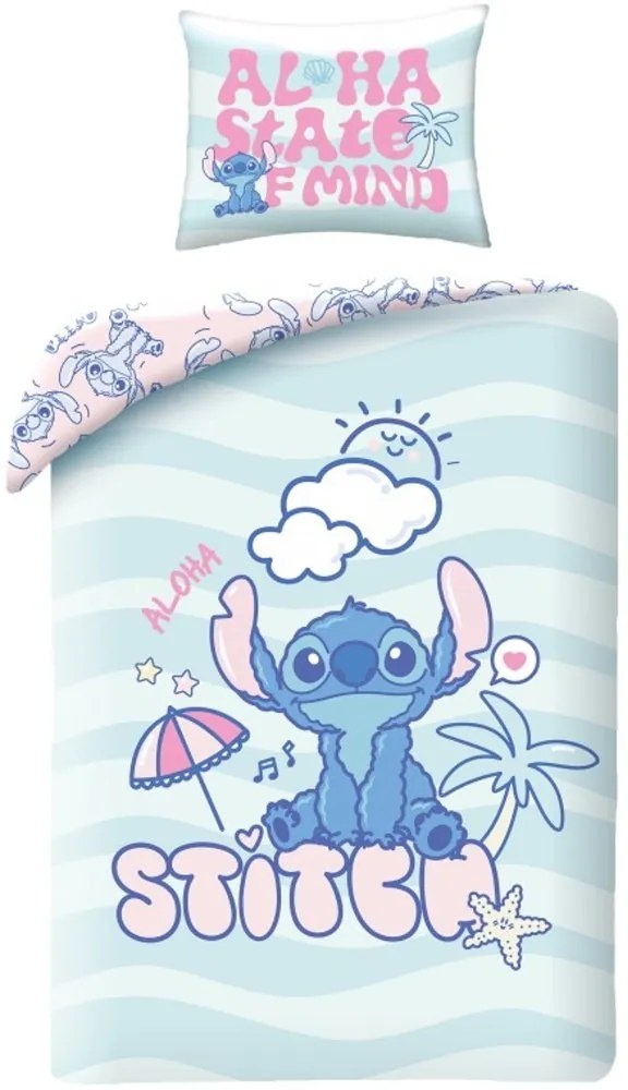 Bavlněné ložní povlečení Stitch - motiv Život v pohodě - 100% bavlna - 70x90 cm + 140x200 cm