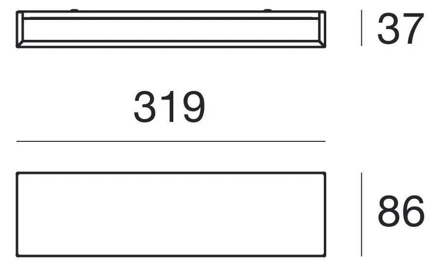 Linea Light 9546N Box_W, černé nástěnné svítidlo se svícením nahoru/dolů, 19W LED 4000K, délka 31,9cm
