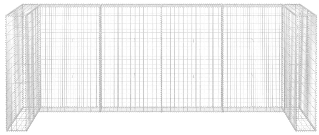 vidaXL Gabionová zástěna pro popelnice pozinkovaná ocel 320x100x120 cm