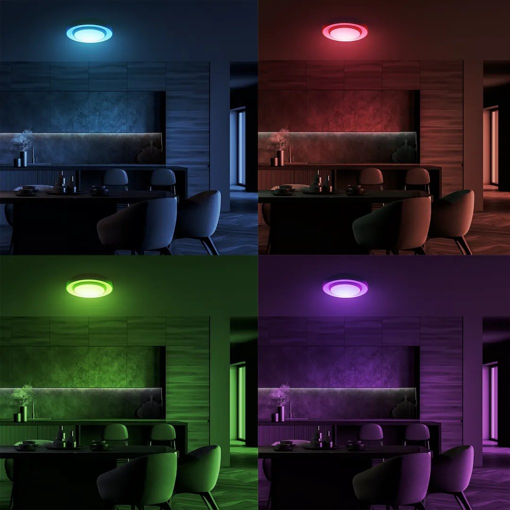 Stropní LED svítidlo Naomi Smart, 1x LED 24w, 3000-6000k, b, RGB, s ovladačem