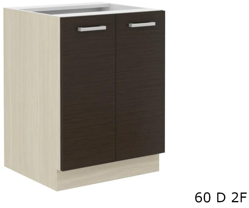 Expedo Kuchyňská skříňka dolní dvoudveřová s pracovní deskou AVIGNON 60 D 2F, 60x85x60, dub ferrara/legno tmavé