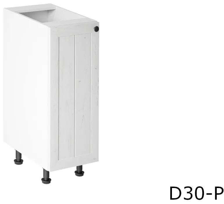 Kuchyňská skříňka dolní PROWANSJA D30, 30x82x47, bílá/sosna Andersen, pravá