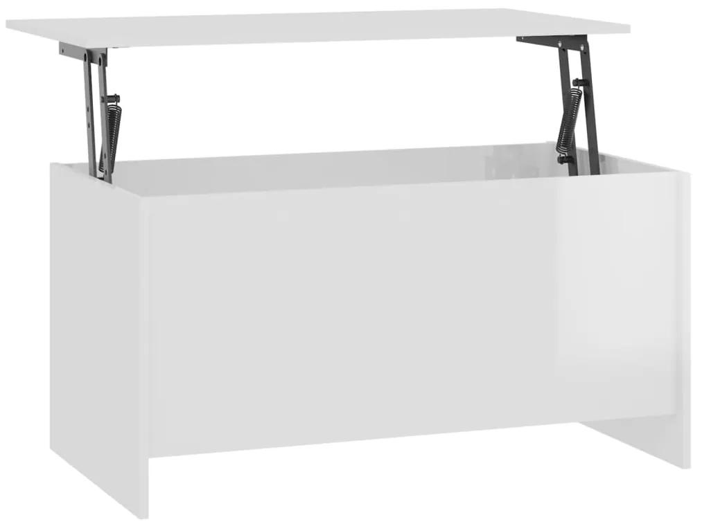 Konferenční stolek lesklý bílý 102x55,5x52,5cm kompozitní dřevo - Default Title