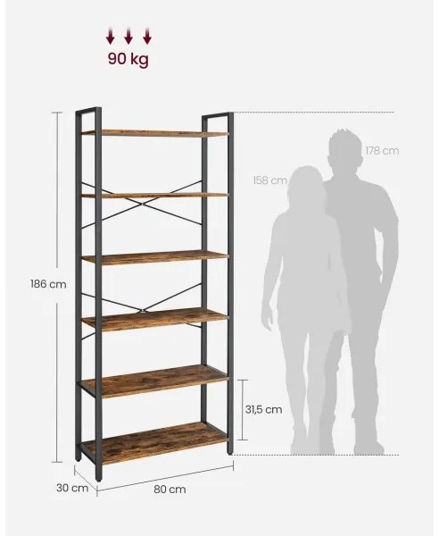 Knihovna NAVARO hnědá/černá