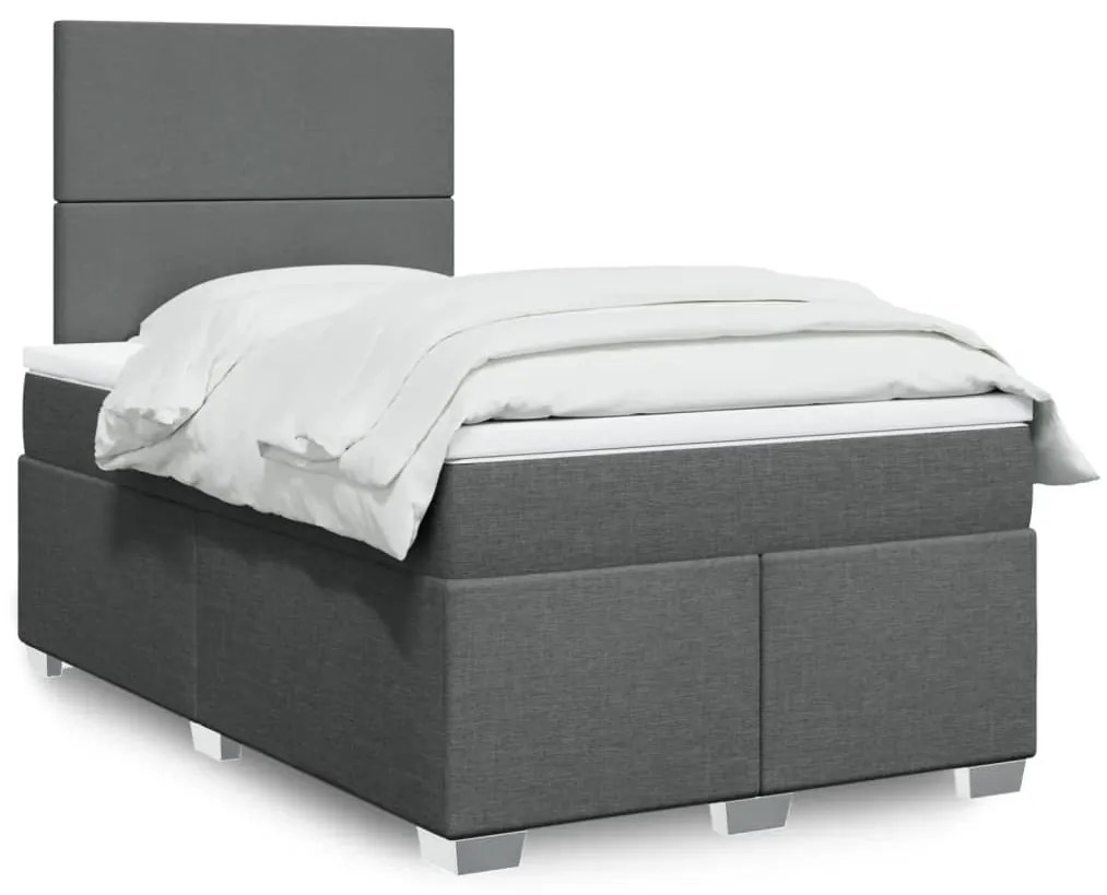 Box spring postel s matrací tmavě šedá 120x200 cm textil 3292749