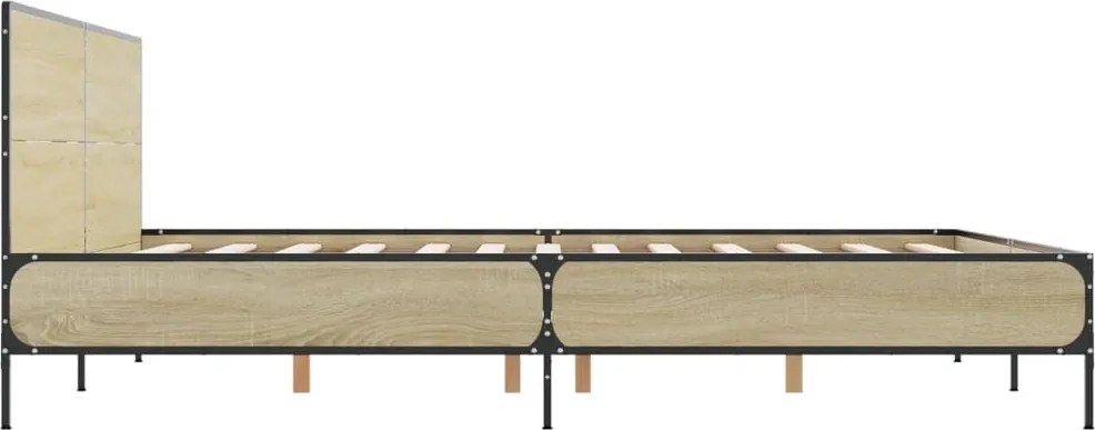 Rám postele dub sonoma 120 x 200 cm kompozitní dřevo a kov 3279993