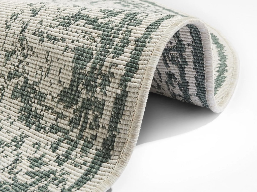 NORTHRUGS - Hanse Home koberce Kusový koberec Twin Supreme 104139 Green/Cream kruh – na ven i na doma - 140x140 (průměr) kruh cm