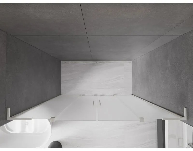 Mexen Velar L Duo, posuvné sprchové dveře do otvoru 170 cm, 8mm sklo námraza, broušená ocel, 871-170-003-32-97