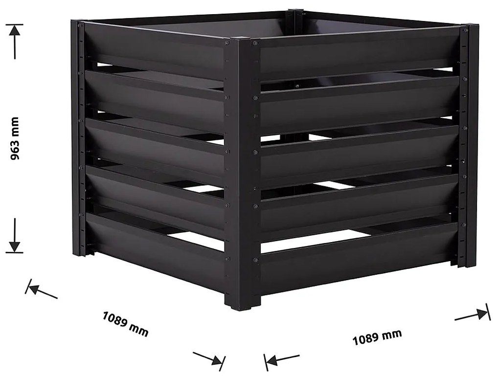 Kompostér Trestles KOMP1 1100x1100x1000 mm, 960 l, černý KOMP1-9005
