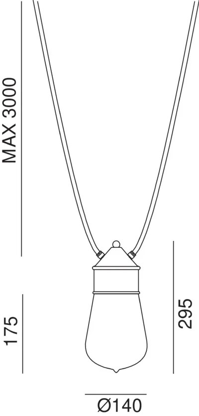 Il Fanale Designové závěsné svítidlo DROP 3000 mm
