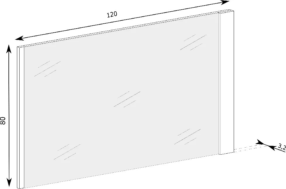 NATURAL | zrcadlo N10 | 120X80 cm | dub ribbeck
