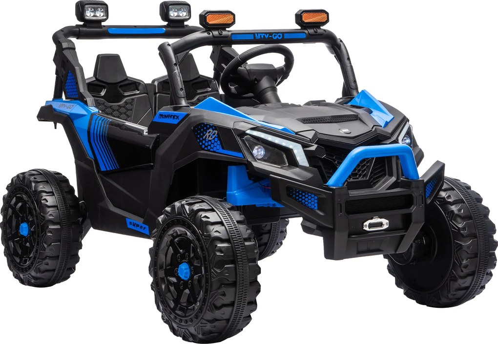 AIYAPLAY Dětské elektrické auto UTV pro dva, modré
