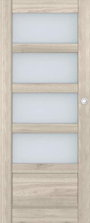 posuvné interiérové dveře do pouzdra BRAGA model 5 Průchozí rozměr: 70 x 197 cm, Orientace dveří: Levé dveře, Dekor: Dub Aljaška