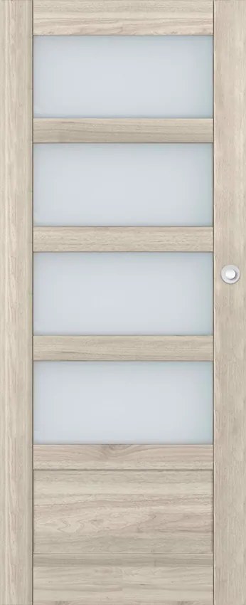 posuvné interiérové dveře do pouzdra BRAGA model 5 Průchozí rozměr: 70 x 197 cm, Orientace dveří: Levé dveře, Dekor: Dub šedý