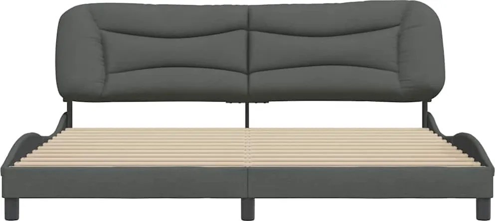 Rám postele bez matrace Hvar tmavě šedý 200 x 200 cm textil 3207794