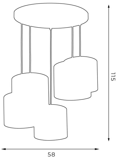 Lustr na lanku ARDEN 5xE27/60W/230V bílá/zlatá