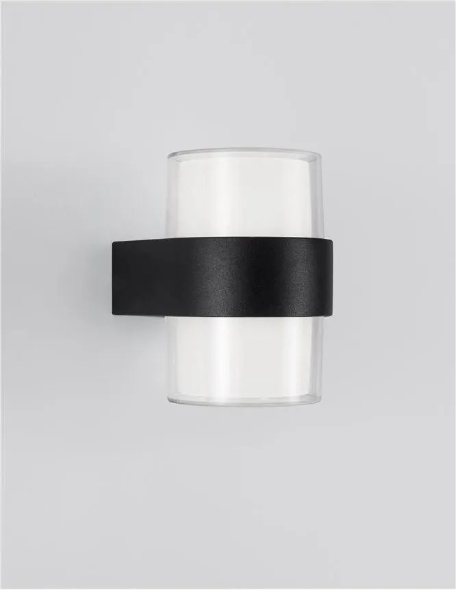 NV 9925666 Venkovní nástěnné svítidlo DARF černý hliník ABS difuzor LED 2x5W 3000K 100-240V 115st. IP65 světlo nahoru a dolů - NOVA LUCE