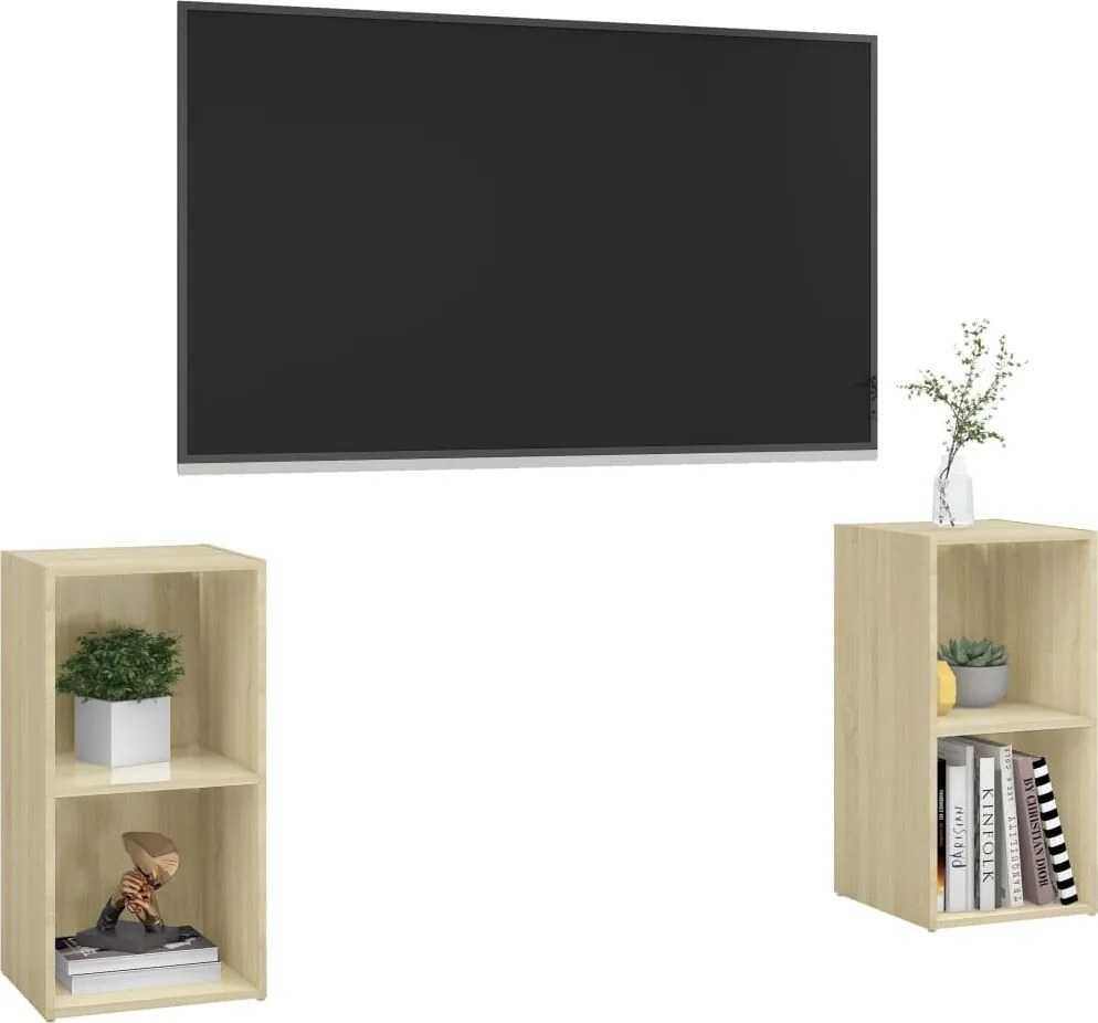 vidaXL TV skříňky 2 ks 72 x 35 x 36,5 cm dřevotříska [3079901] Barva: Betonová šedá