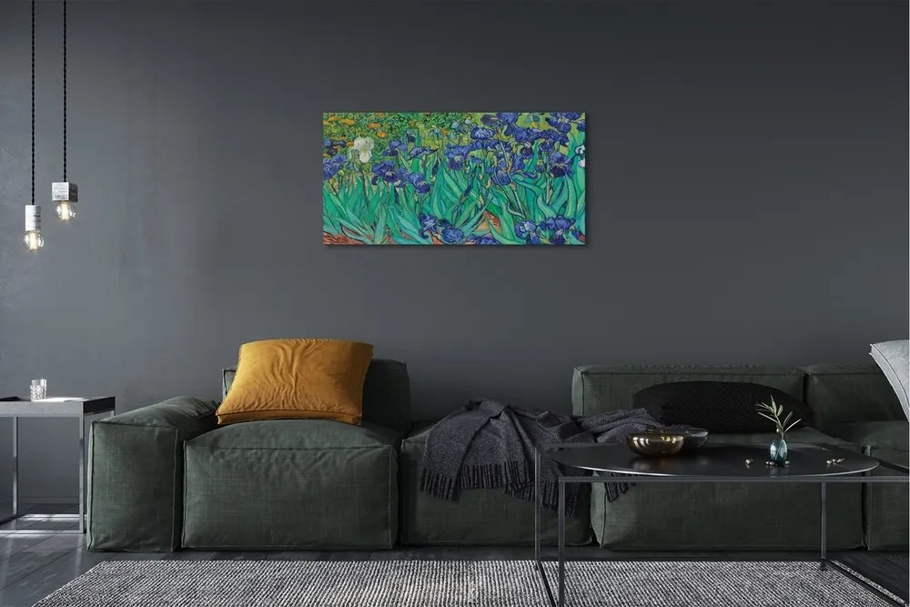Obrazy na plátně Umění květiny duhovky 125x50 cm