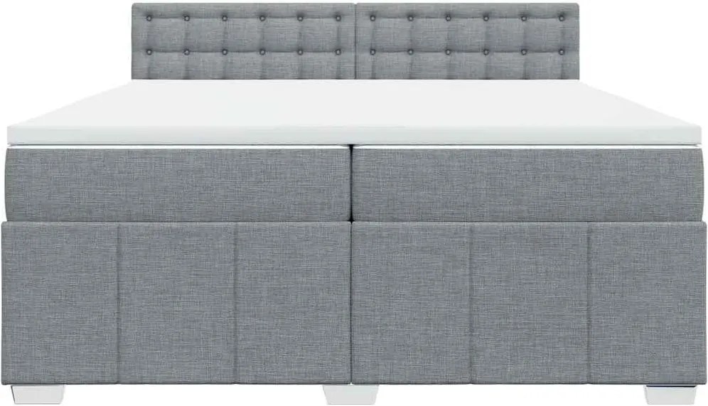 Box spring postel s matrací světle šedá 200 x 200 cm textil 3287189