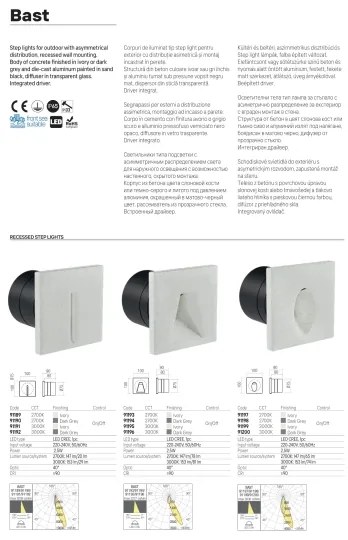 Redo 91195 - LED Venkovní orientační svítidlo BAST LED/2,5W/230V IP65 šedá