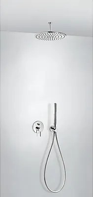 TRES - Podomítkový jednopákový sprchový sets uzávěrem a regulací průtoku. Včetně podomítkového tělesa Pevná sprcha O 300 m (26218080)