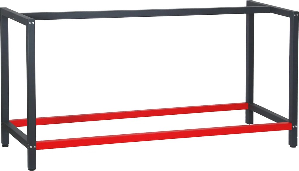 Pracovní stůl Wiltec – 175 × 57 × 81 cm, 200 kg, antracitová / červená (60837)