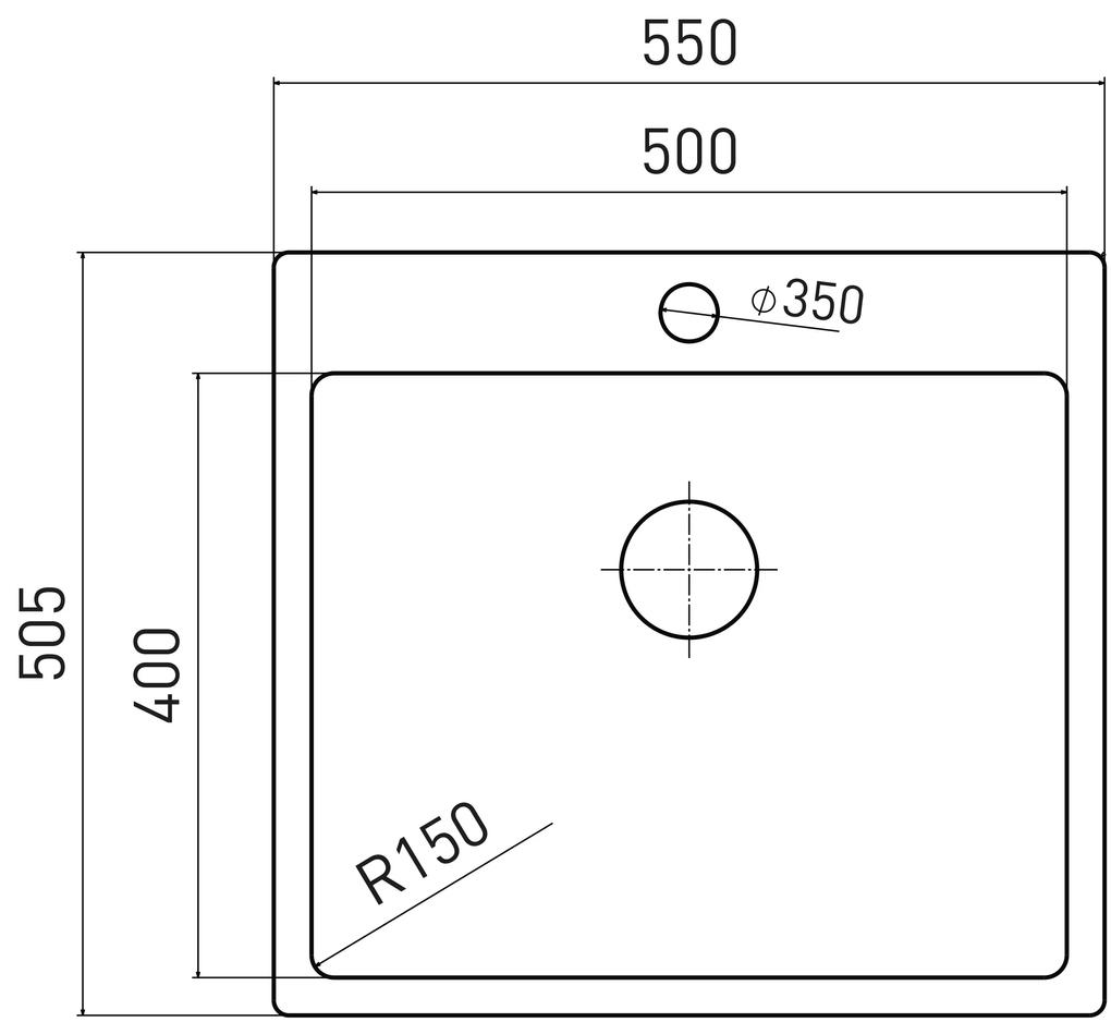 Nerezový dřez Sinks BLOCKER 550 V 1mm kartáčovaný
