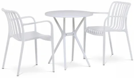 Jídelní stůl kulatý bílý plastový 65 cm DT-X7007 WT