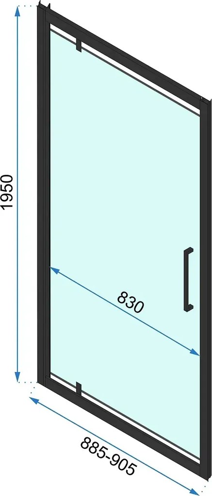 Rea Swing, 1-křídlé sprchové dveře 90x195cm, 6mm čiré sklo, chromový profil, REA-K5606