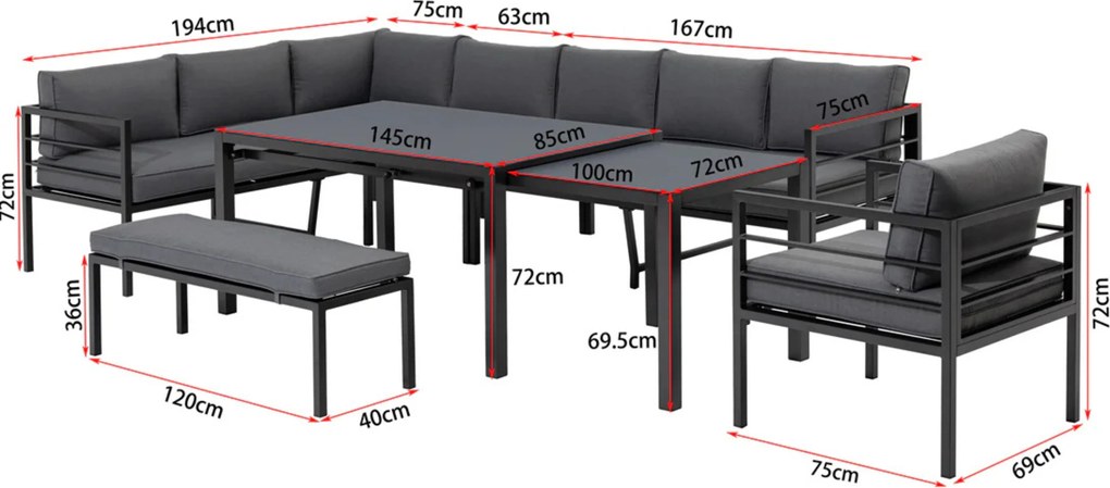 Doppler PORTLAND - luxusní zahradní souprava - Zboží s drobnou vadou (N600)